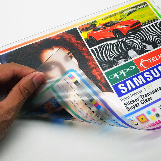 Print UV Sticker Vynil Transparan Super Clear | Printmu